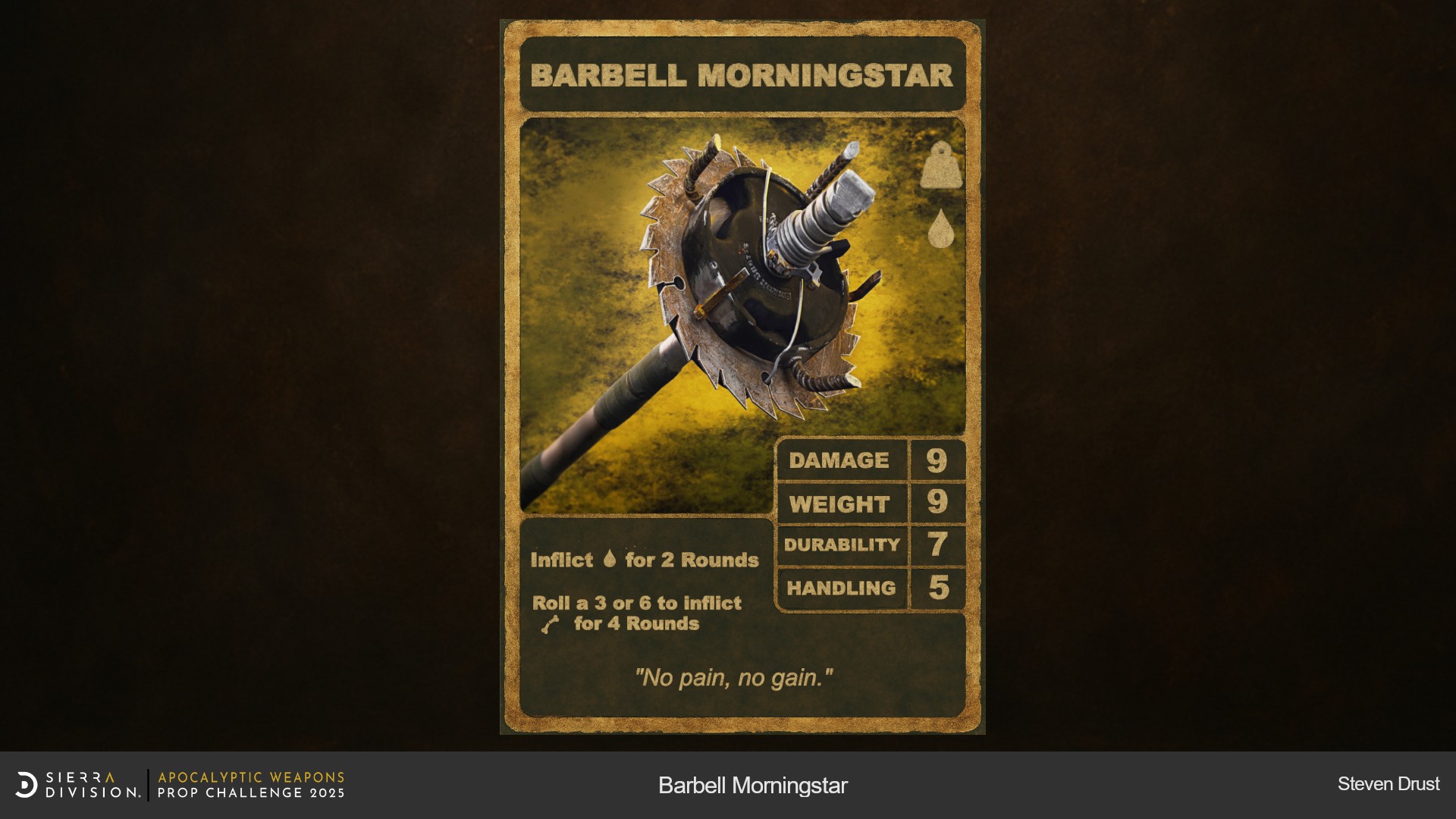 Apocalyptic Weapons Challenge: Barbell Morningstar - Steven Drust - 3D ...